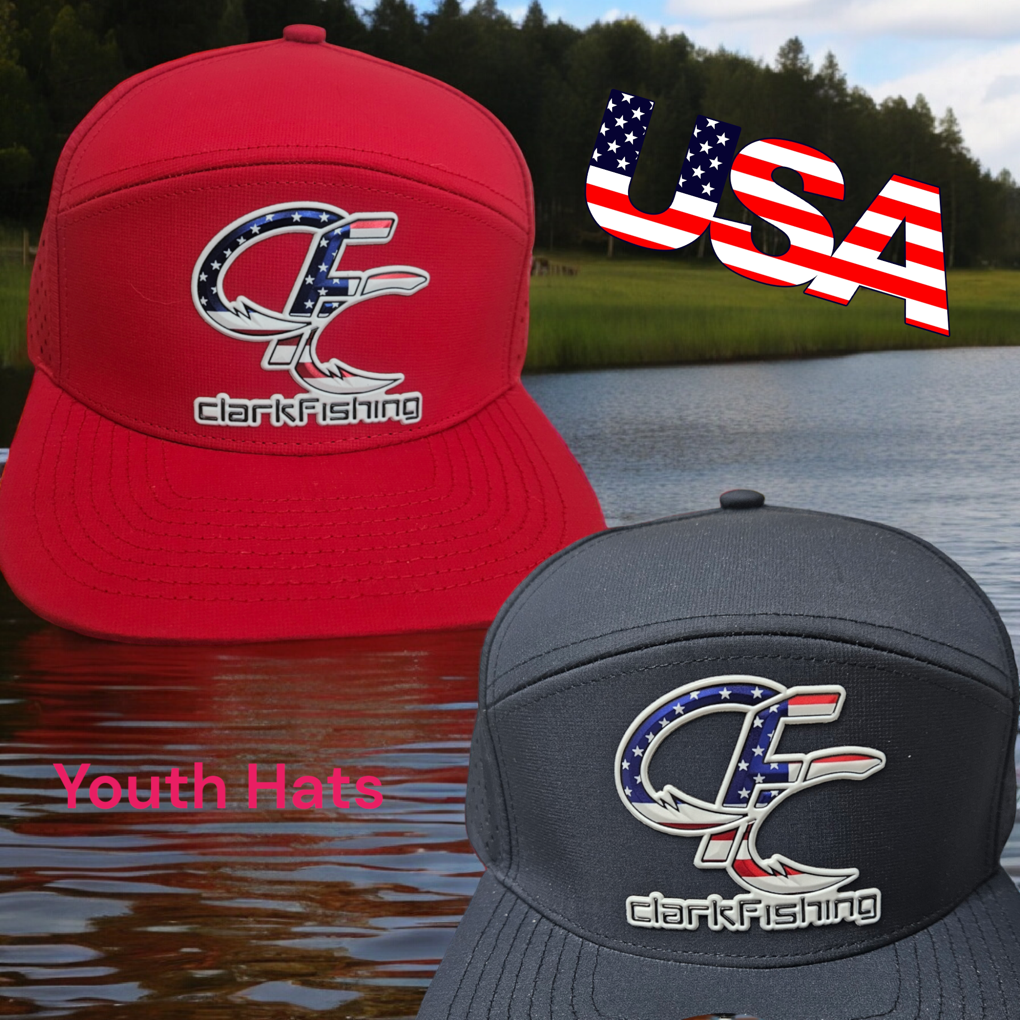 Youth Custom CFC USA Hat – Clark Fishing Clothing